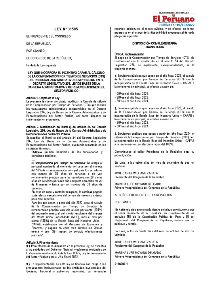 Ley #31585 | PDF