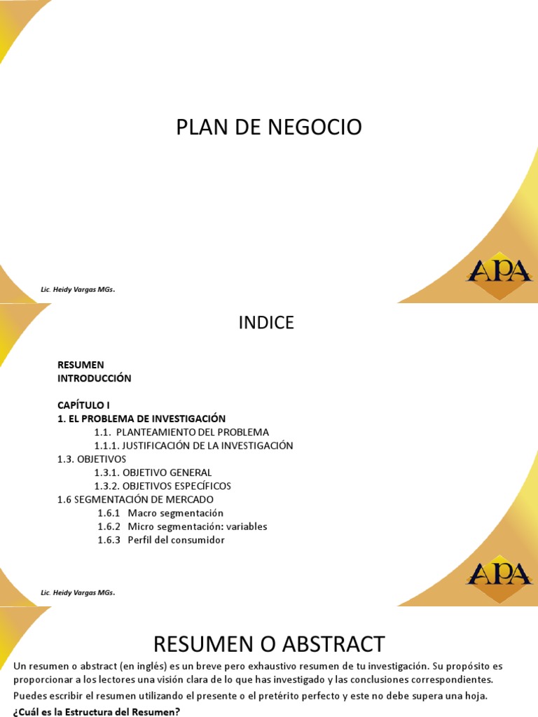 Plan de Negocio Cap 1 y 2 | PDF