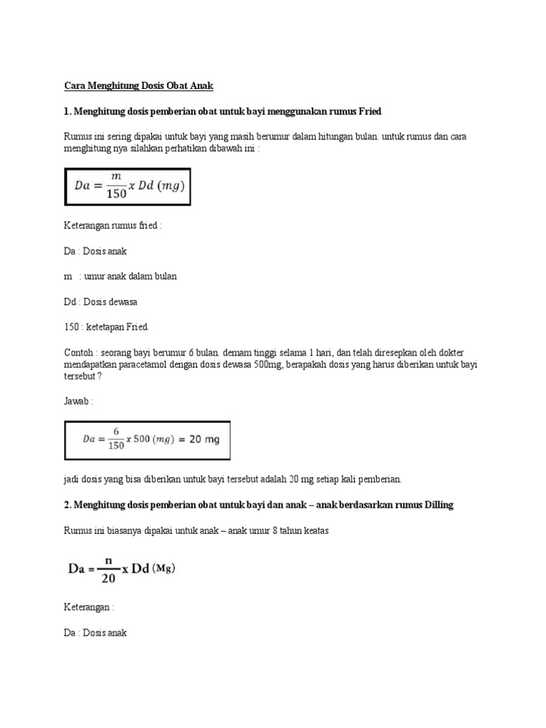 Perhitungan Dosis Obat | PDF | Kesehatan Holistik