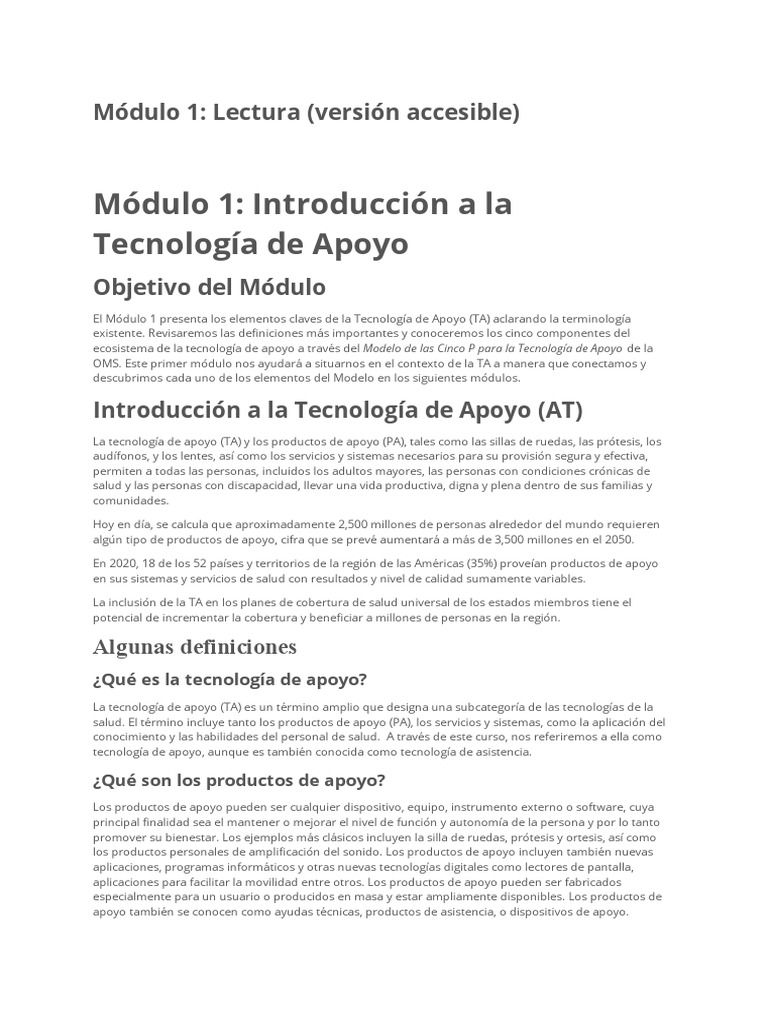 Modulo 1 Introducción Formato Accesible | PDF