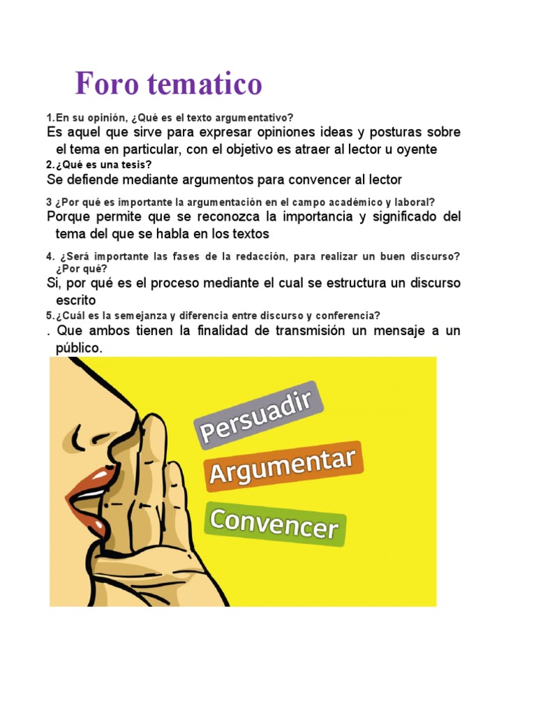 FORO TEMATICO (Jorge Luis Condor | PDF