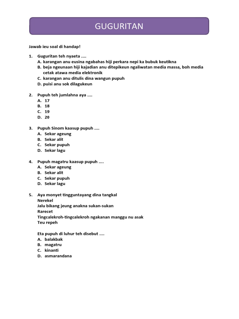 Soal Guguritan | PDF