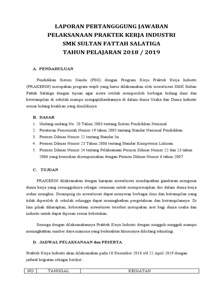 LPJ Prakerin 2018-2019 | PDF