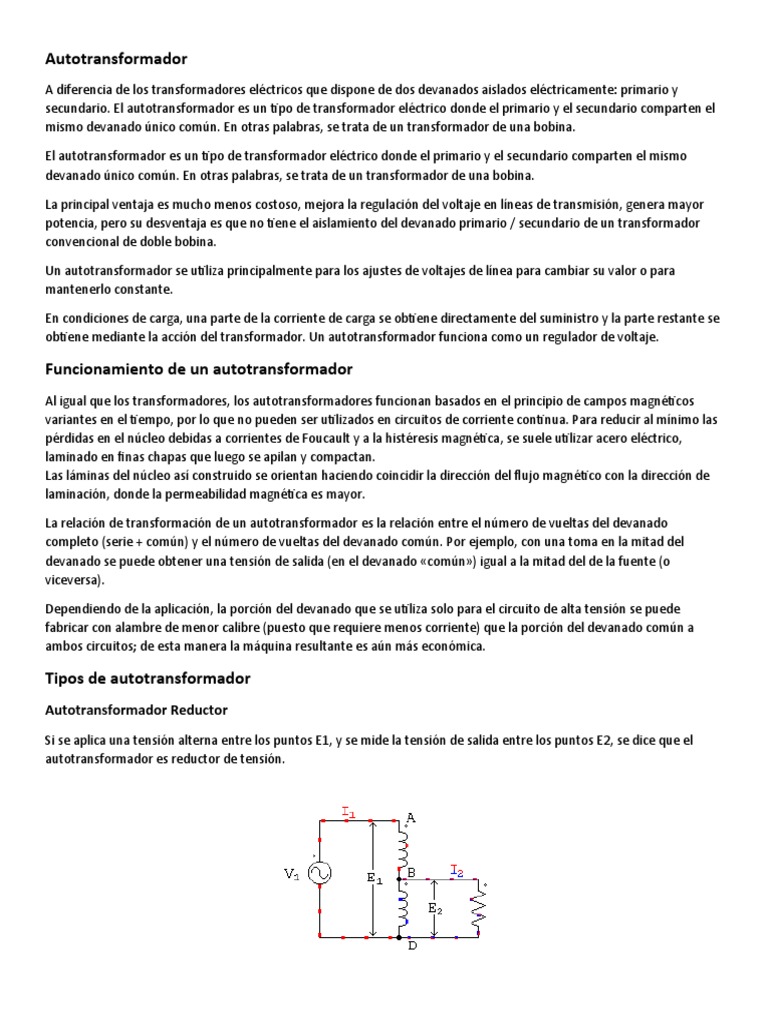 Investigacion Autotransformador | PDF | Transformador | Inductor
