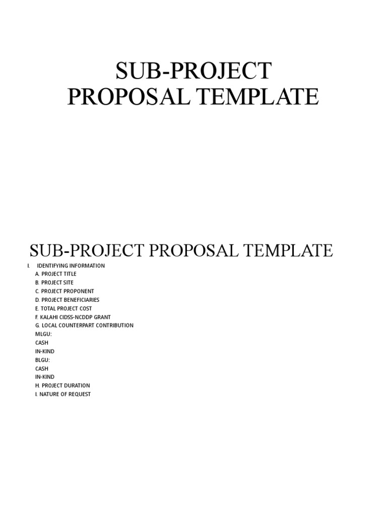 Sub-Project Proposal Template Enhanced | PDF