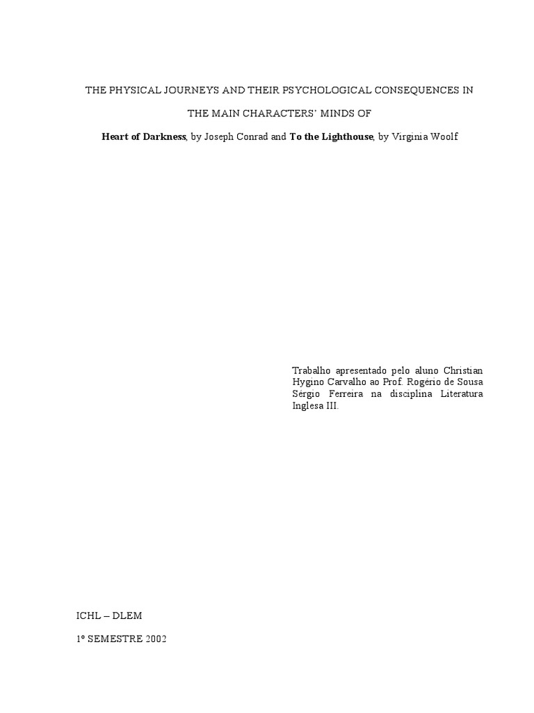 Psychological Journeys in Modernist Literature | PDF | To The ...