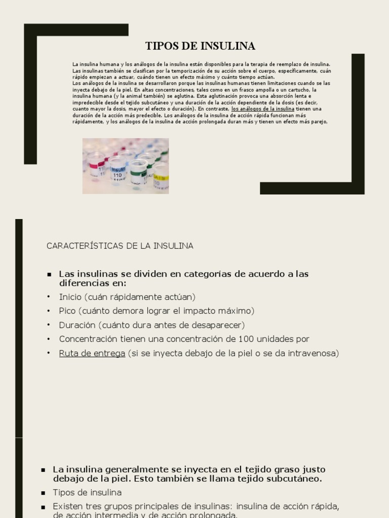 INSULINAS | PDF | Tratamientos médicos | Especialidades Medicas