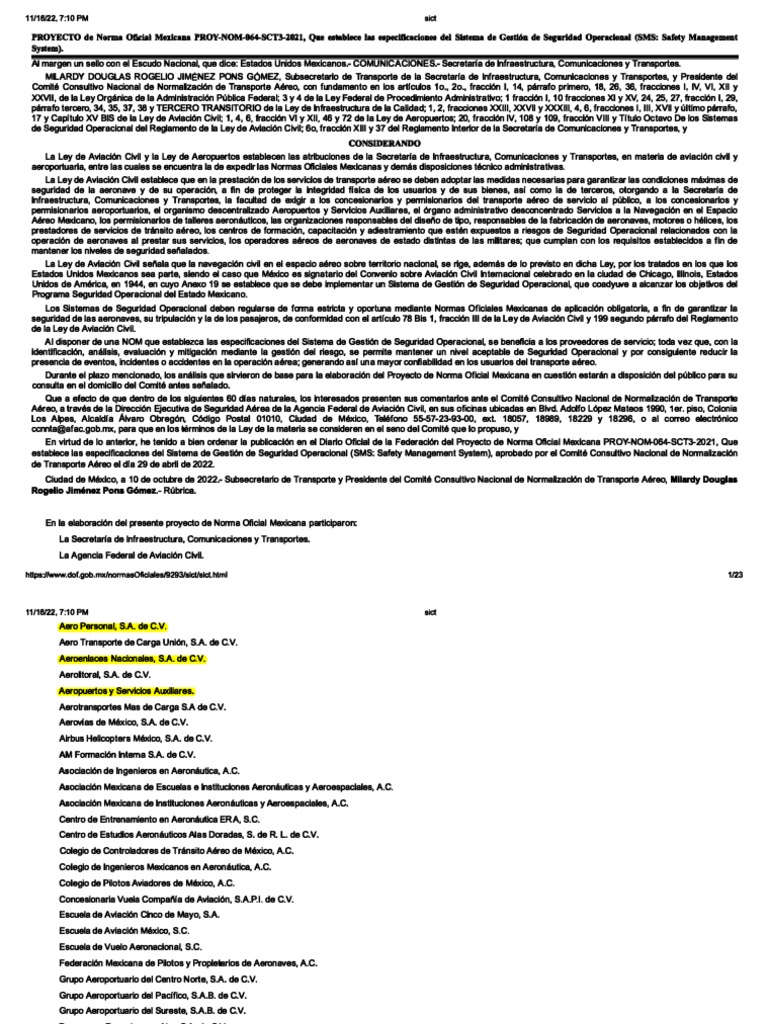 Proy Nom 064 SCT3 2021 | PDF | La seguridad informática | Seguridad