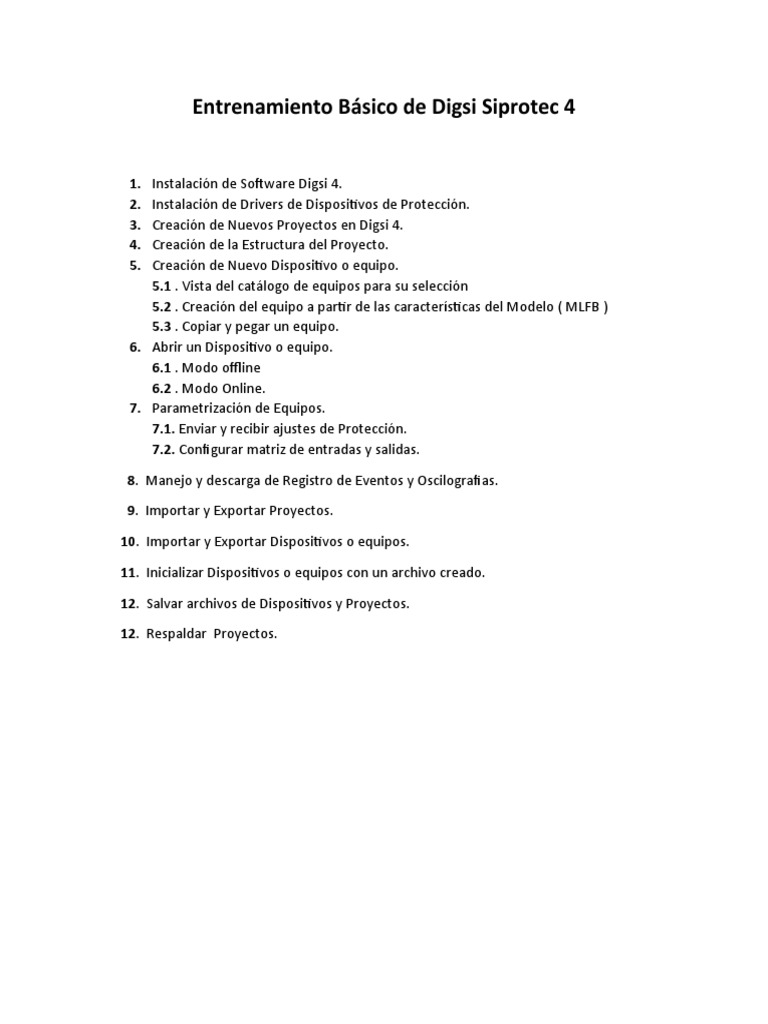 Entrenamiento en Software Digsi 4 | PDF