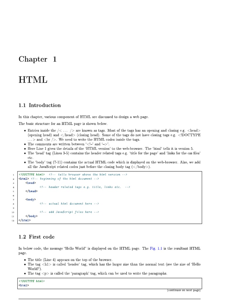 HTML Tags and Its Uses | PDF