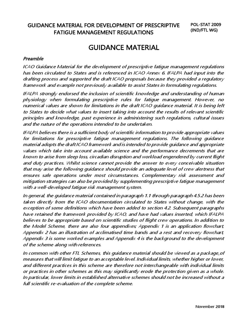 IFALPA - Guidance Material For FRM | PDF