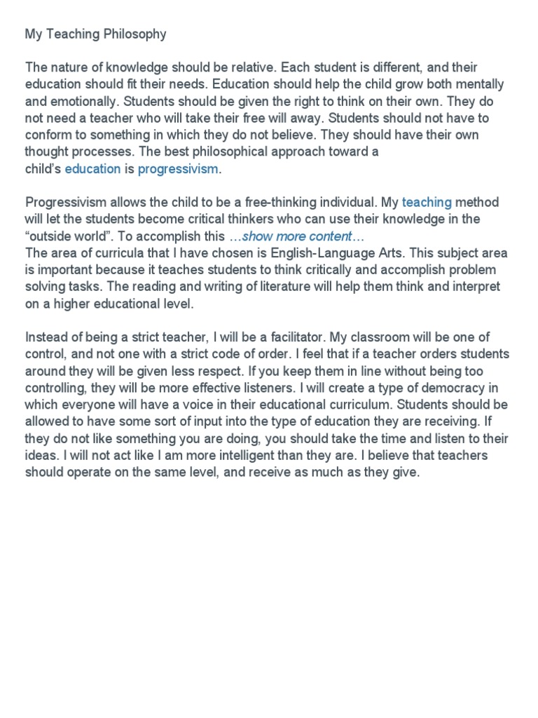 My Teaching Philosophy | PDF