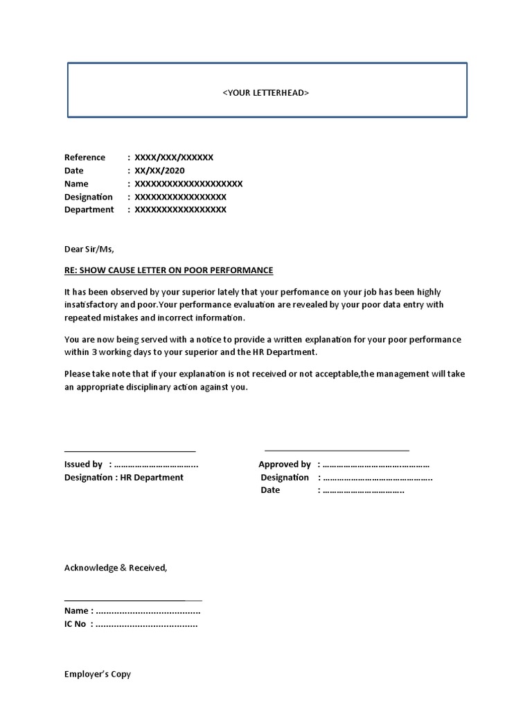 Show Cause Letter Sample | PDF | Career & Growth | Finance & Money ...