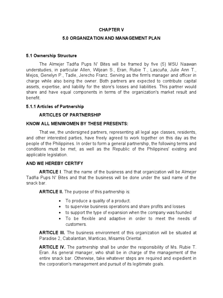 Chapter 5 Business Plan | PDF