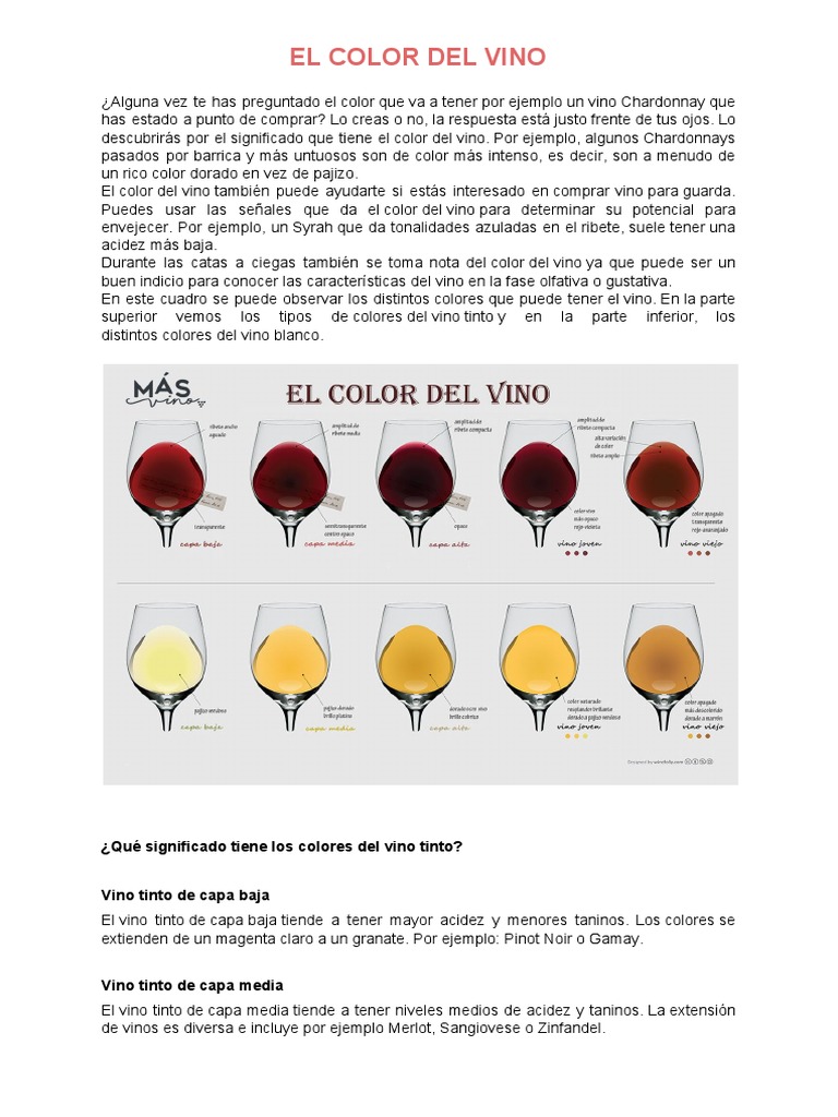 Significado y colores del vino | PDF | Vino | Color