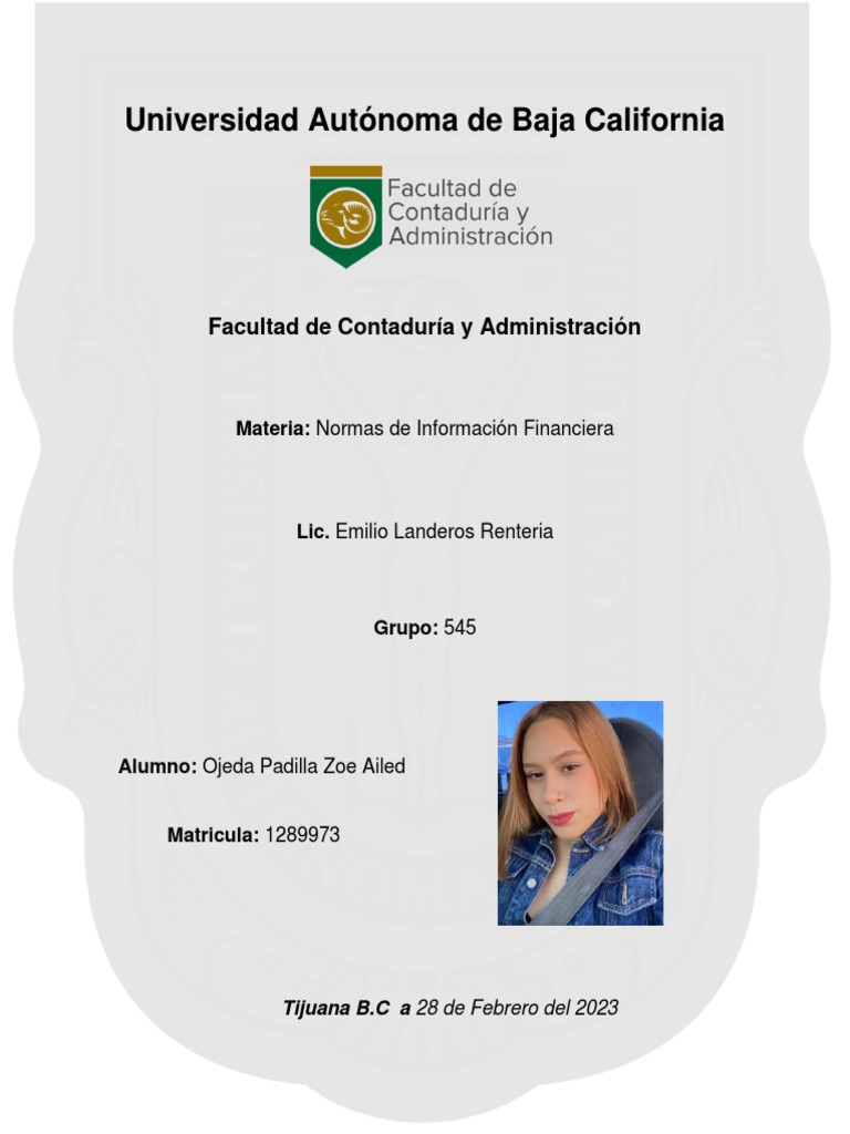 Cuestionario CINIF - Ojeda Padilla Zoe Ailed | PDF