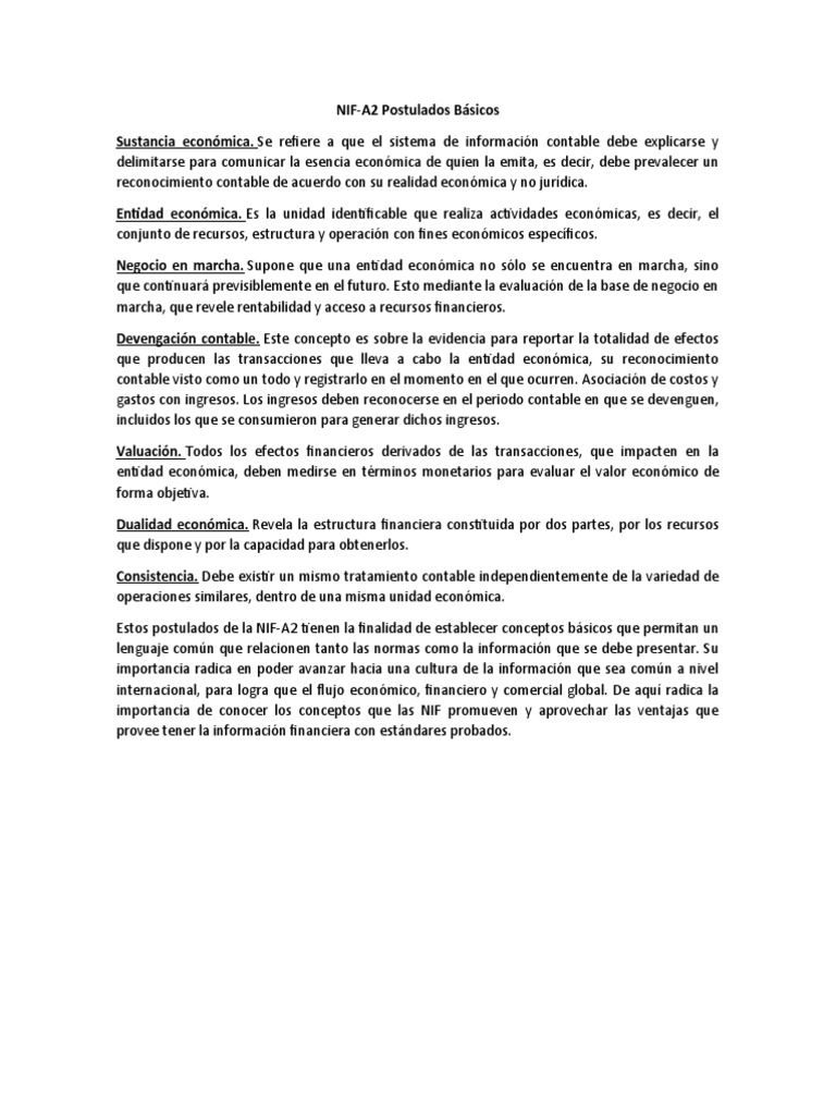 NIF A-2 Postulados Basicos | PDF