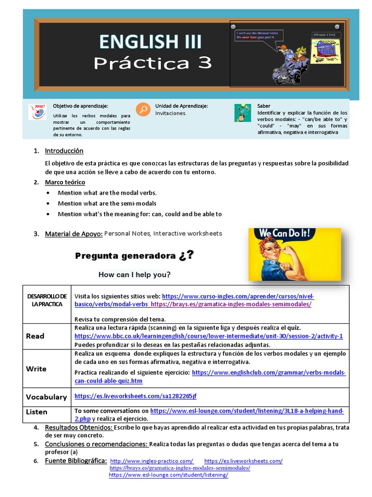 Practica3 - Modal Verb - Can - Could - Be Able To | PDF