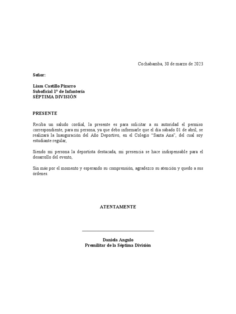 Formato de Carta Formal para Una Institución | PDF