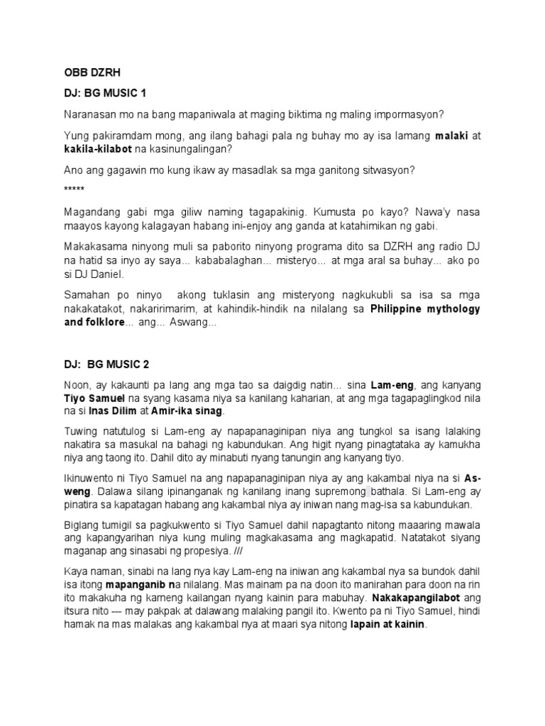 Horror Radio Script | PDF