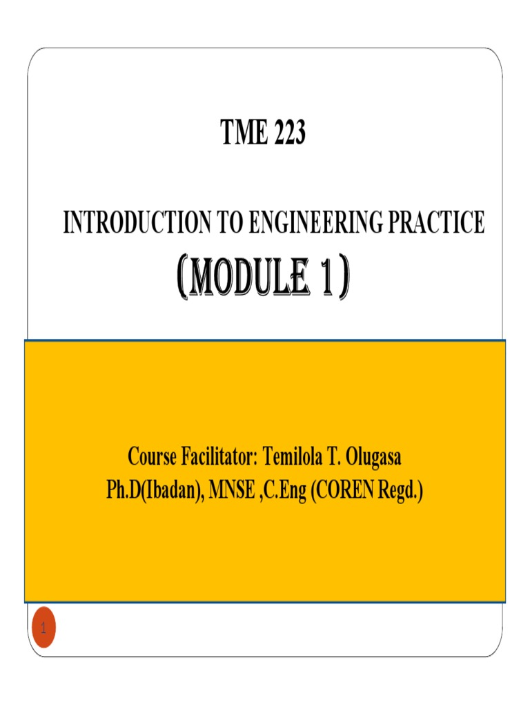 TME 223 - Module 1 | PDF