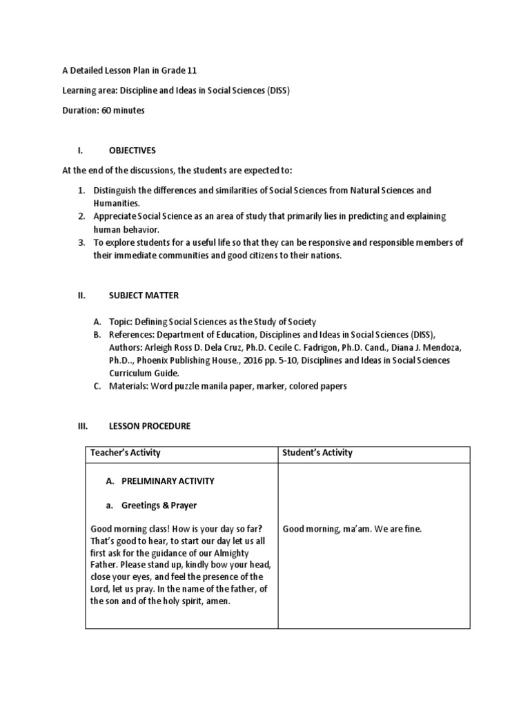 A Detailed Lesson Plan in Grade 11 | PDF