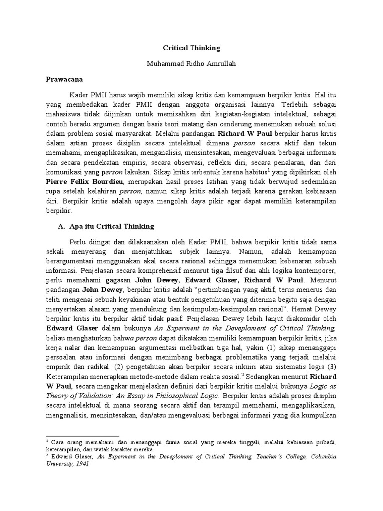 Critical Thinking | PDF