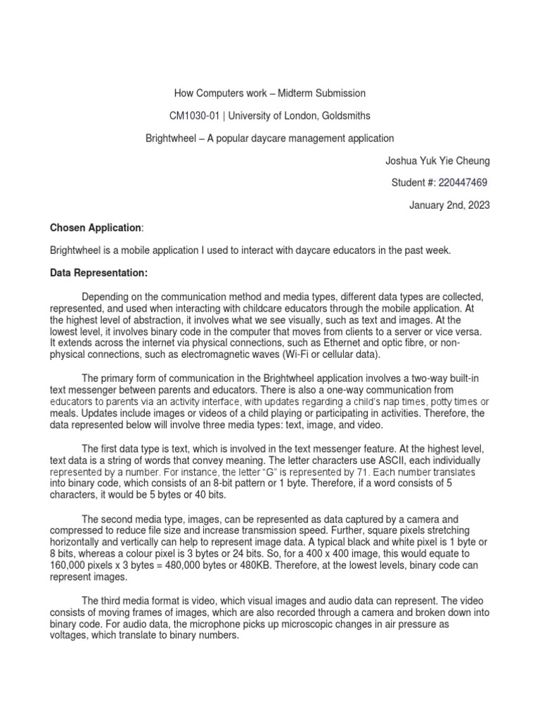 Midterm Assignment - Submission - CM1030-01 - HCW - Joshua Cheung - 220447469 | PDF