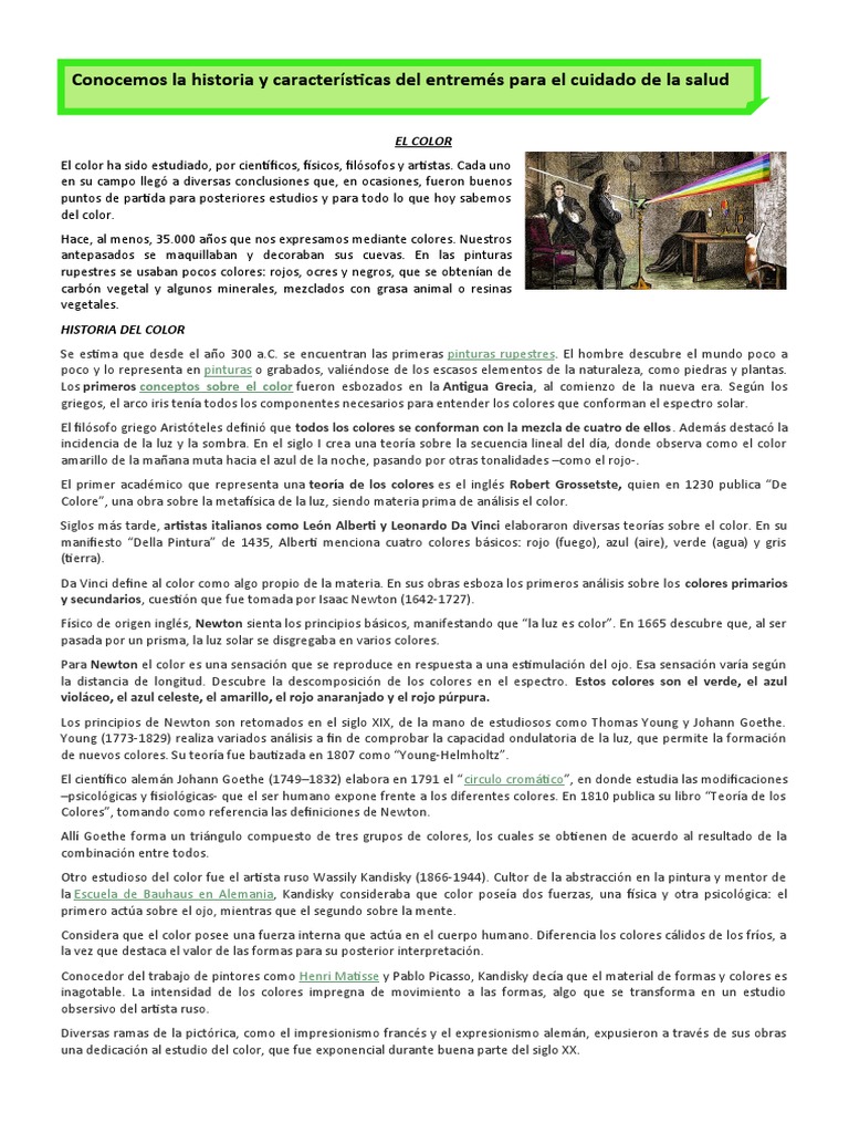Ficha 01 Historia Del Color | PDF
