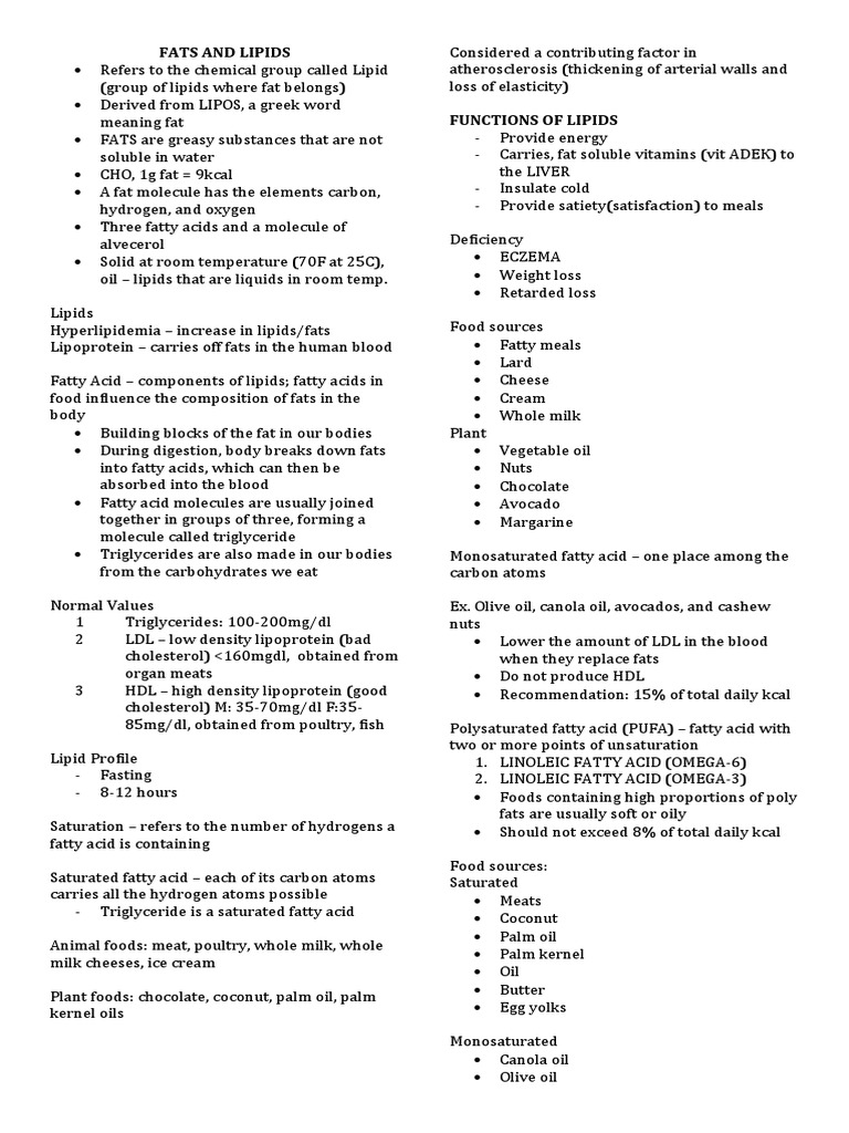 Fats and Lipids | PDF