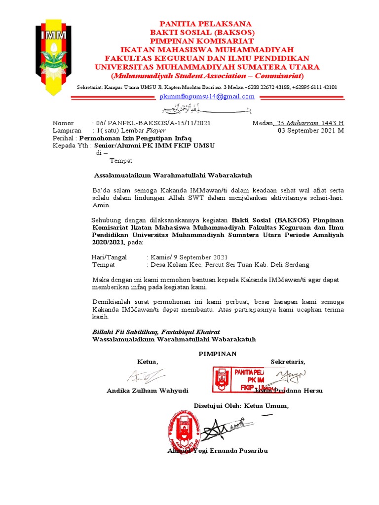 Surat Permohonan Izin Pengutipan infaq-dikonversi | PDF