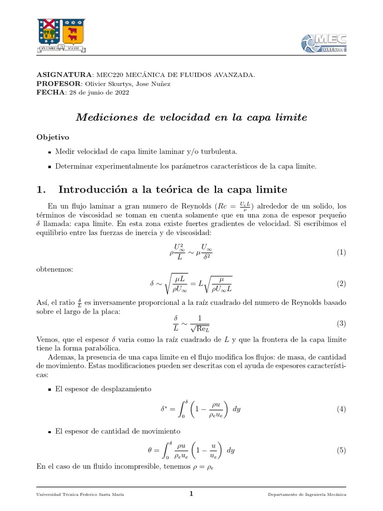 Capa Limite | PDF | Capa límite | Viscosidad