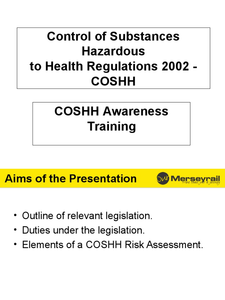 COSHH Presentation | PDF | Self-Improvement | Science & Mathematics