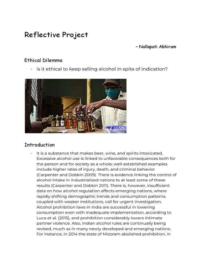 Reflective Project Edited | PDF | Alcoholic Beverages | Prohibition
