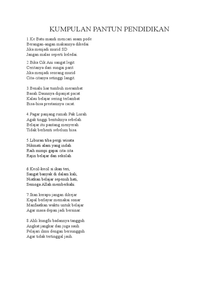 Kumpulan Pantun CGP | PDF