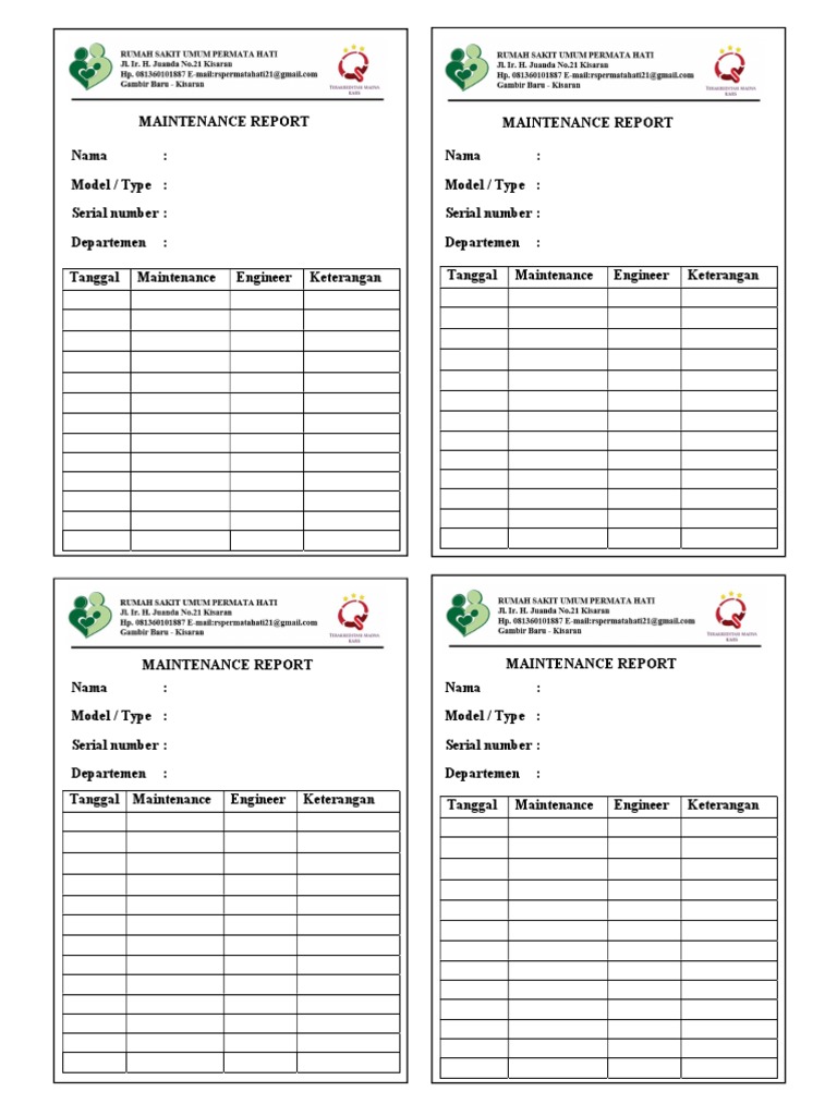 Maintance Report A4 | PDF