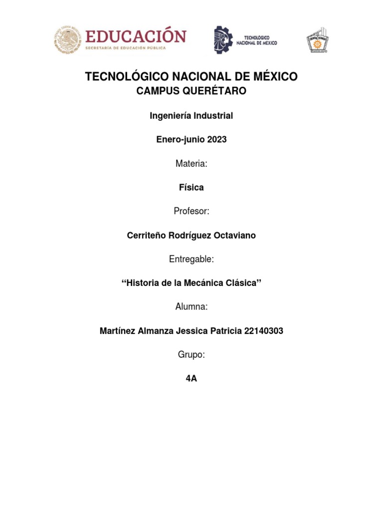 Historia De La Mecánica Clásica Pdf