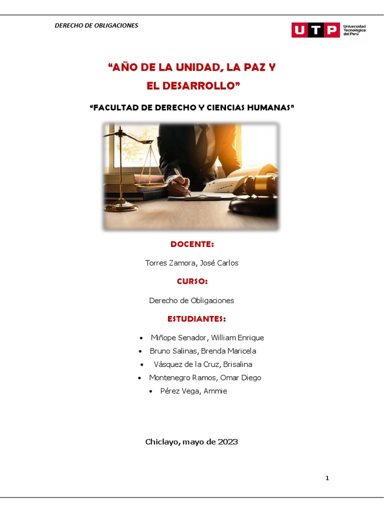 Derecho de Obligaciones-Ta1 | PDF