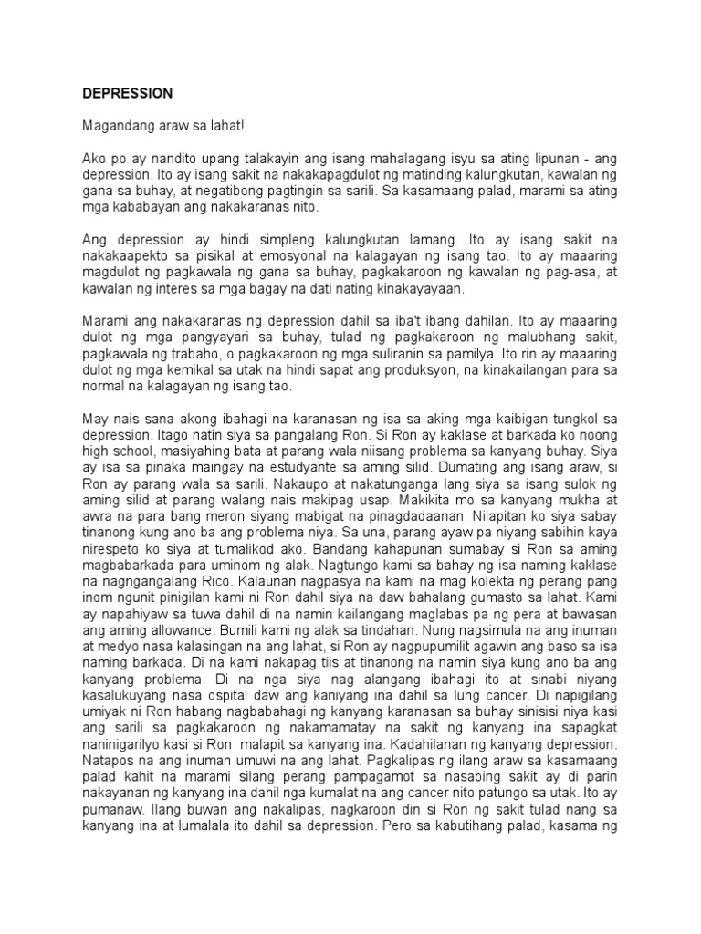 Talumpati Depression | PDF