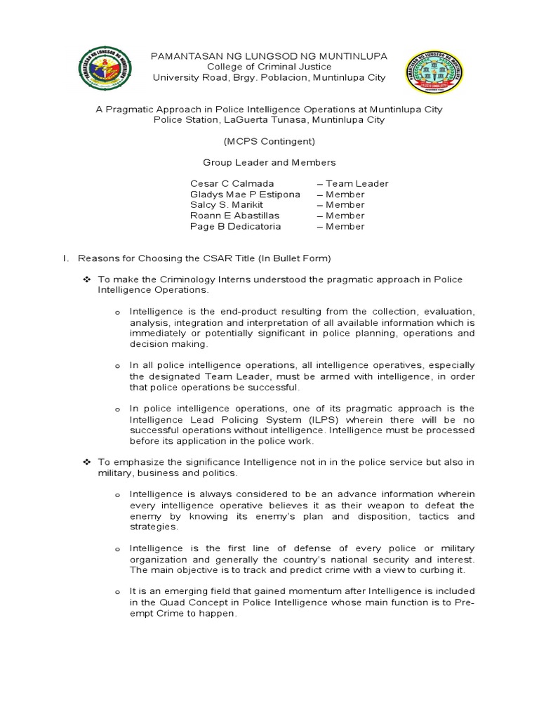 Csar e Title Approval Sheet | PDF | Military Intelligence | Espionage