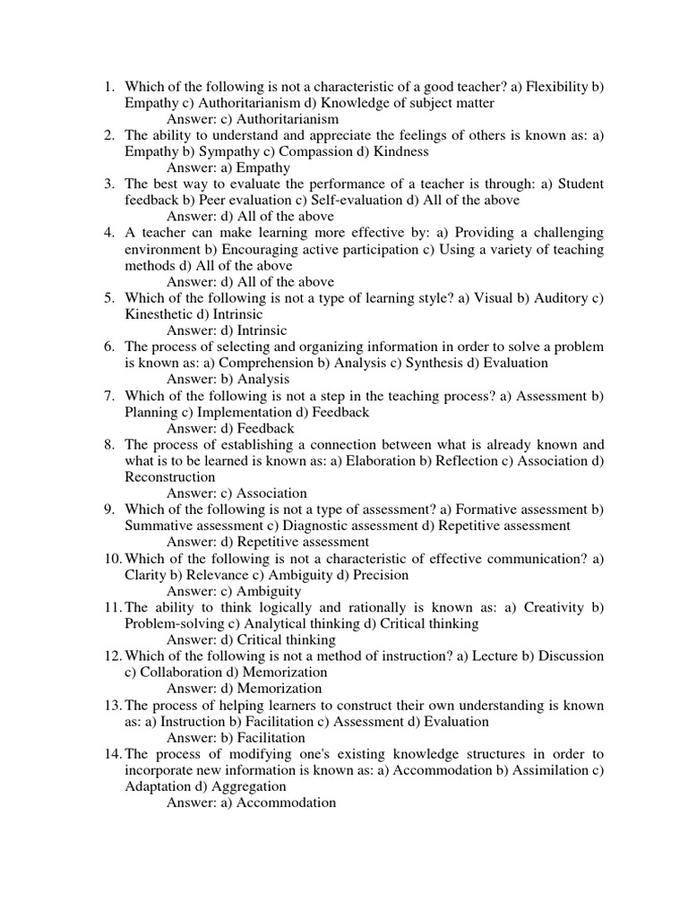 Teaching Aptitude Questions2 | PDF