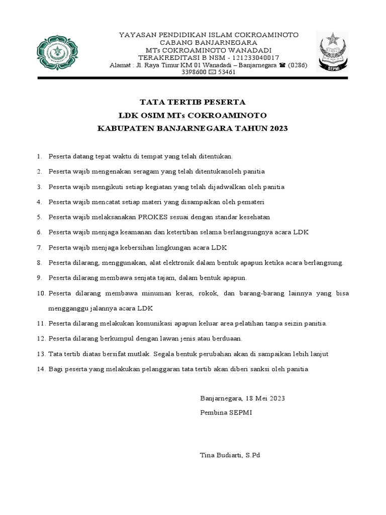 Tata Tertib LDK | PDF
