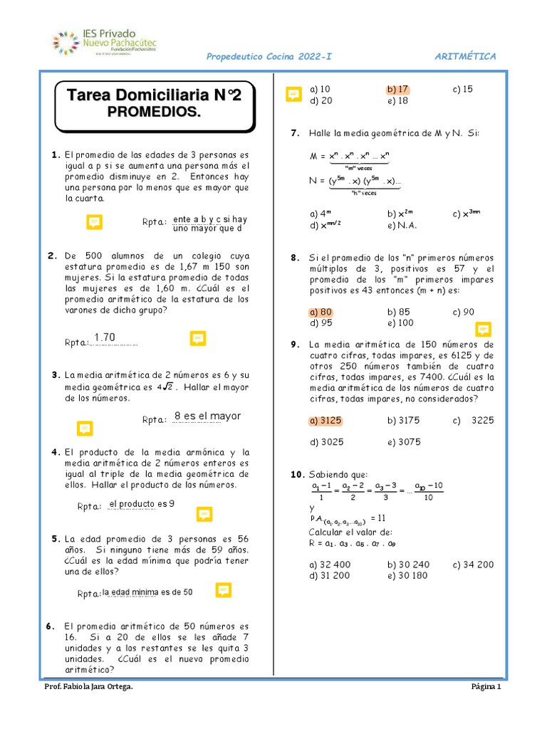 PROMEDIOS | PDF
