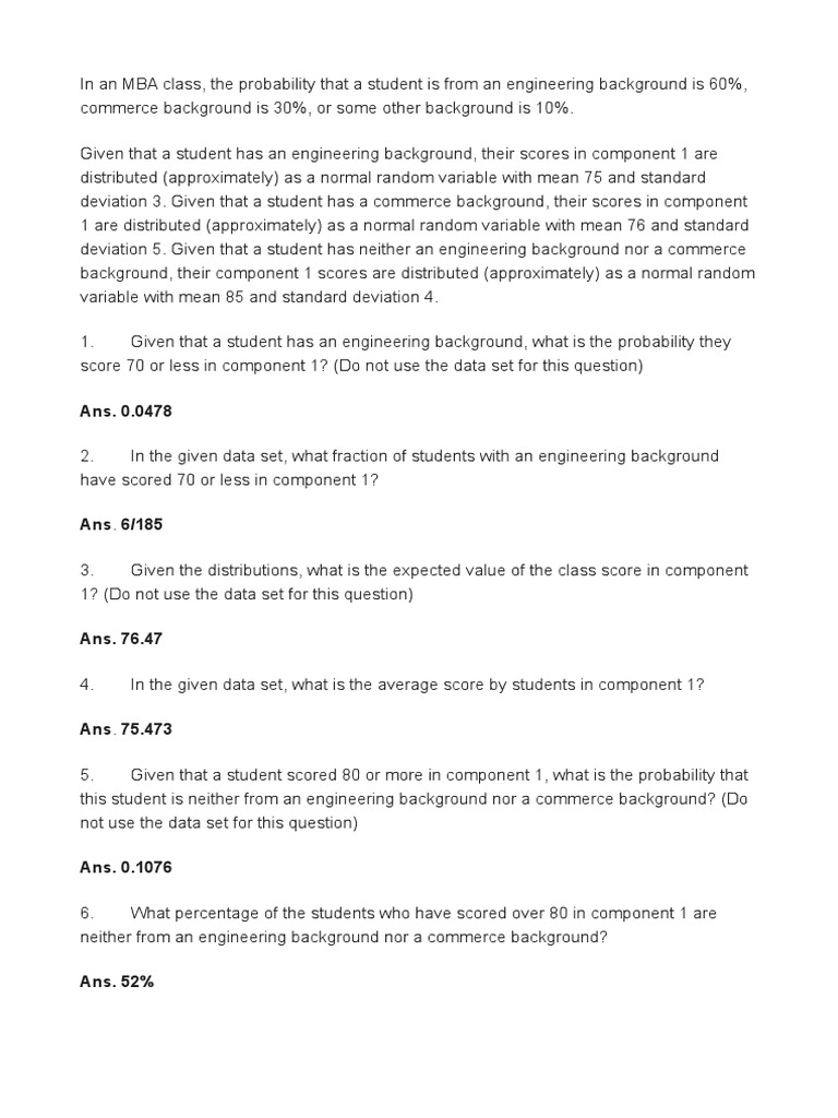 IIM A Pre Statistics | PDF