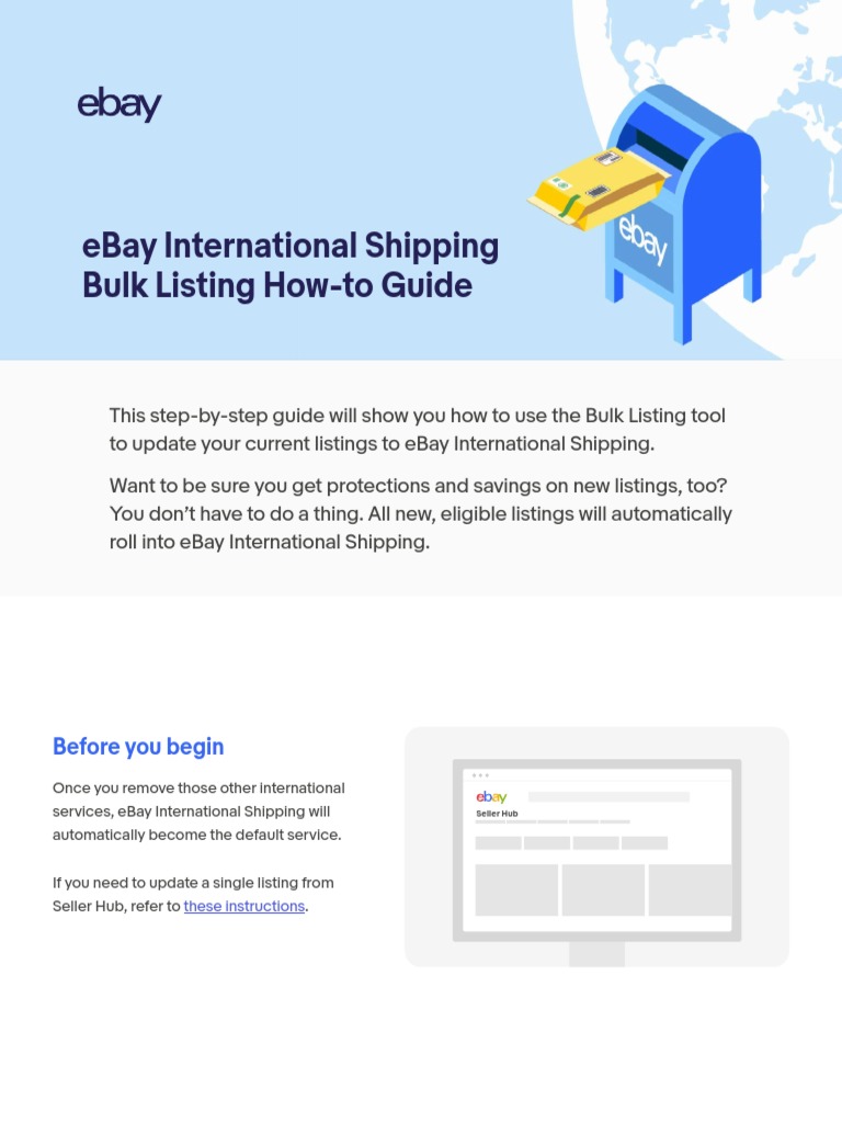 EBay International Shipping Bulk Listing How To Guide | PDF