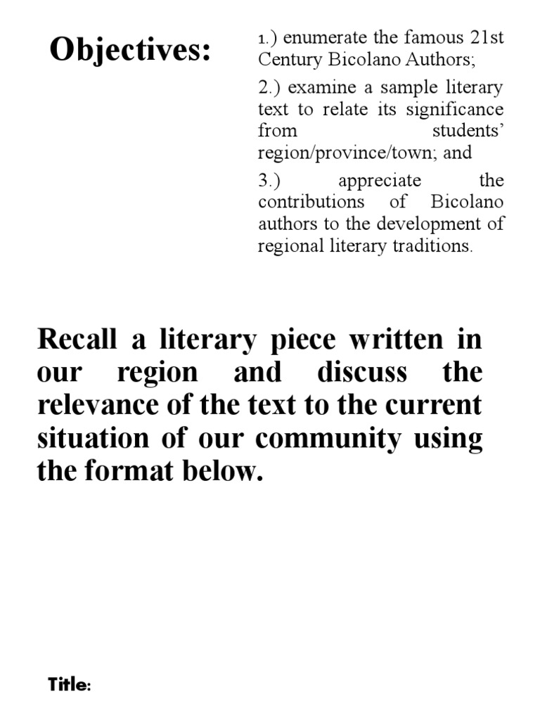 21st Century Bicolano Authors | PDF