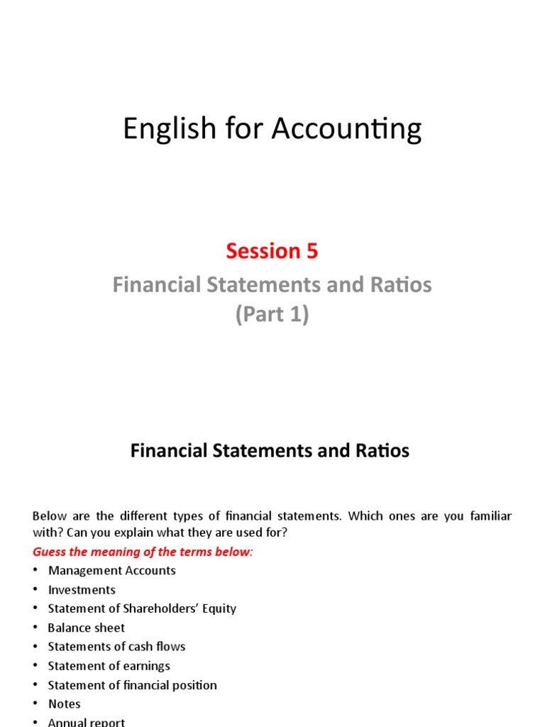 English For Accounting, Session 5 | PDF
