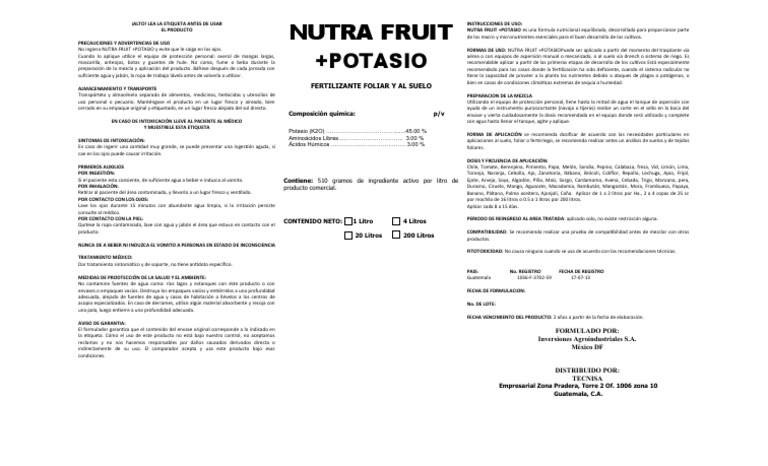 Nutra Fruit +K | PDF