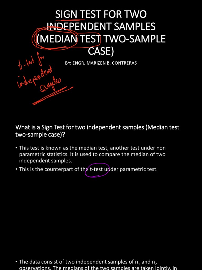 Sign Test for Independent Samples | PDF | Student's T Test | Tests