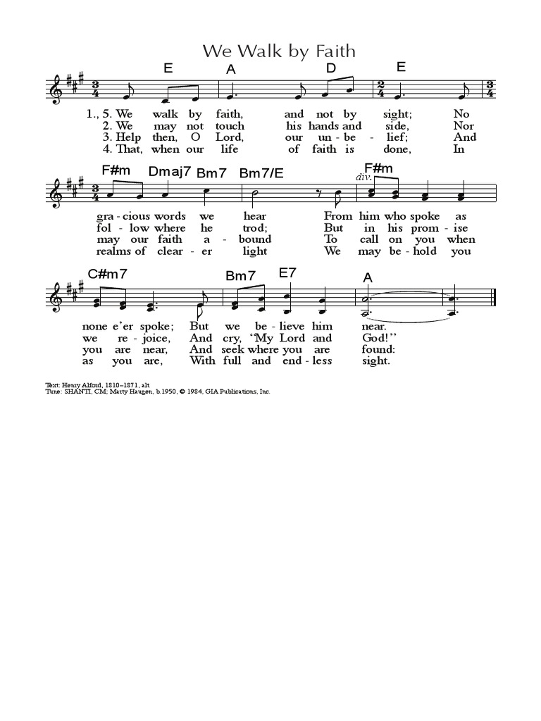 G3C_680 We Walk By Faith [Chords] | PDF